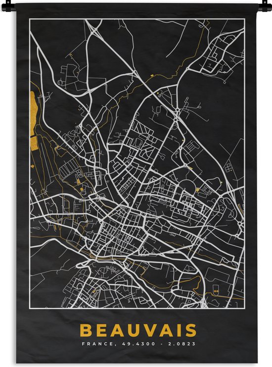 Wandkleed - Wanddoek - Kaart – Stadskaart – Beauvais - Frankrijk ...