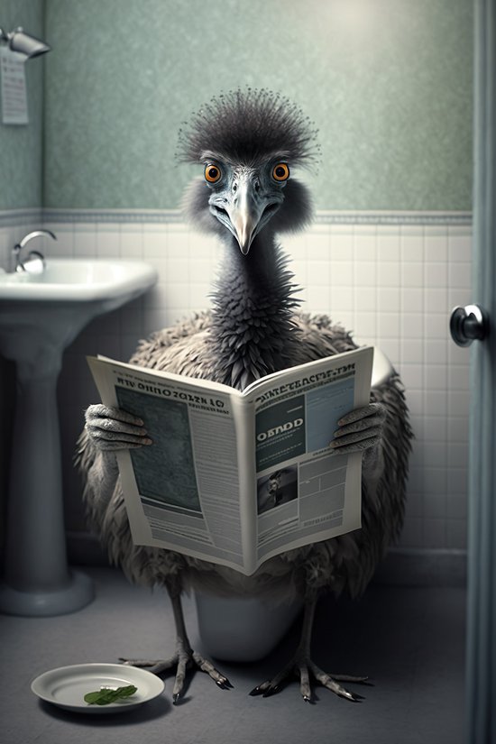 Nzuri Emoe op toilet Poster - WC poster - 30x40 - Wanddecoratie ...