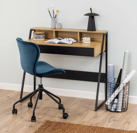 Sohome Bureau Mathaniel - Eiken en metaal - 100 x 50cm | bol