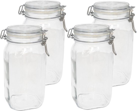 10x Weckpot/inmaakpot 1,5 liter met rubberen ring, klepdeksel en ...