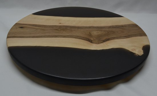 Draaiplateau - Serveerplank - Lazy Suzan - Walnoot hout - Epoxy ...