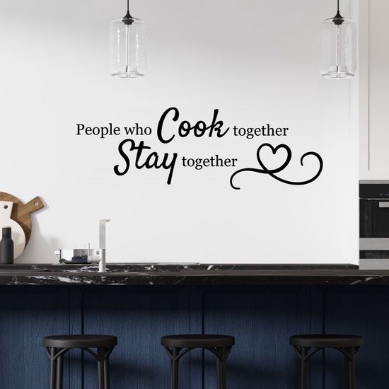 Stickerheld - Muursticker People who Cook together Stay together ...