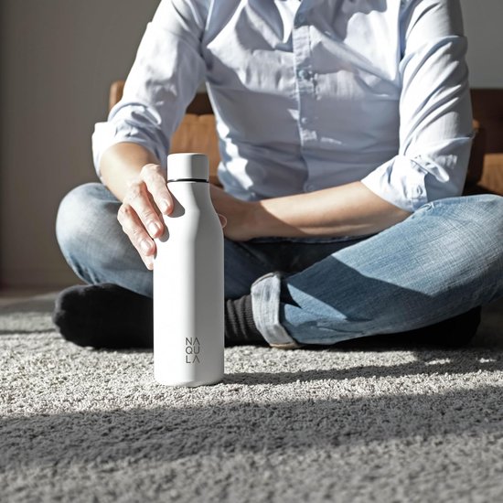 RVS drinkfles wit (puur wit) 550 ml, BPA-vrije, lekvrije waterfles met ...