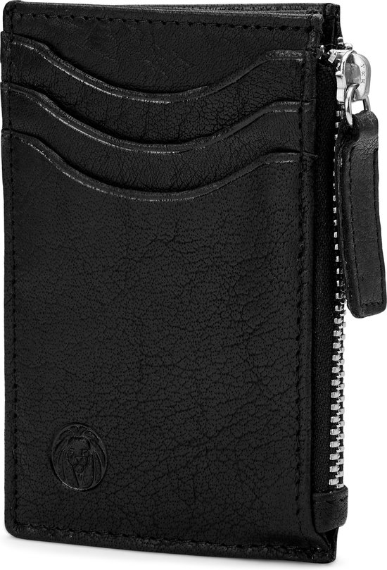 Lucleon Montreal zwarte leren kaarthouder met rits voor heren | bol
