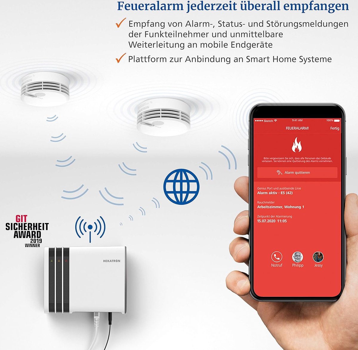 Hekatron Radiomodule Basis X voor Hekatron Genius Plus X rookmelders | bol