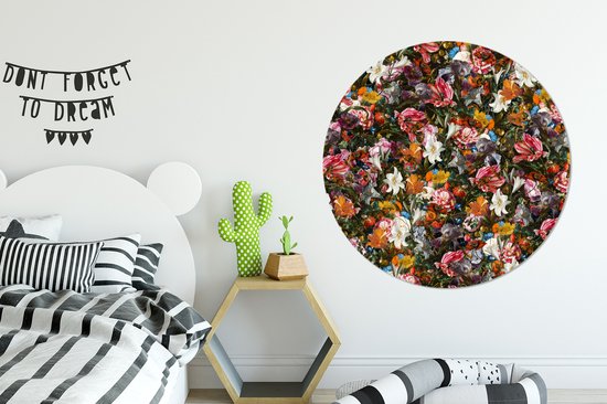WallCircle - Muurstickers - Behangcirkel - Bloemen - Vlinder - Design - Kunst -... | bol