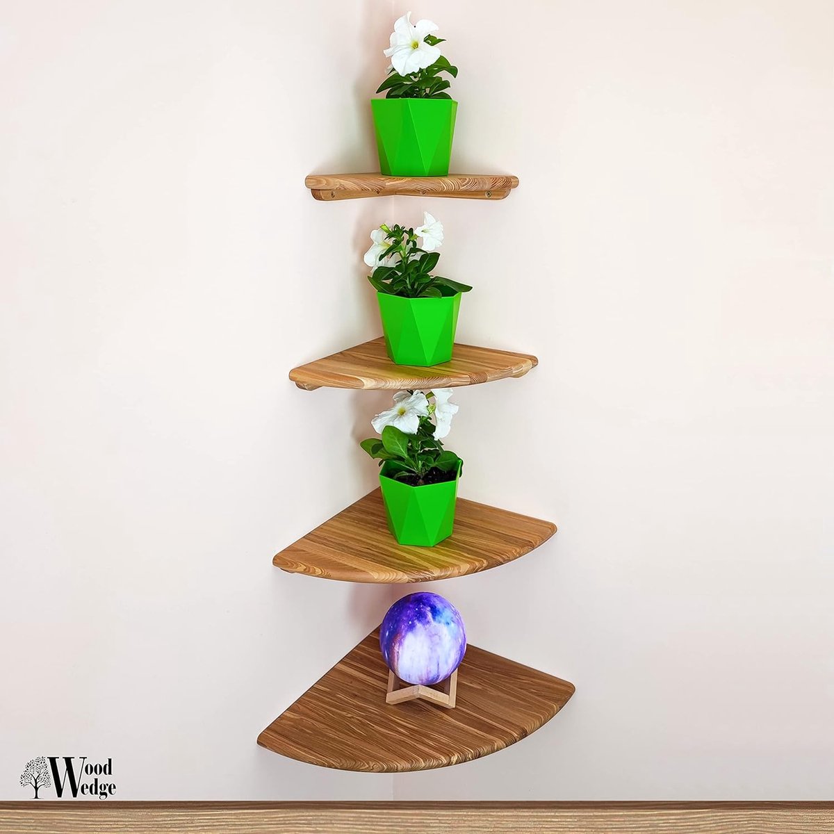 Hoekplank wandplank van massief hout hangplank zwevende plank voor ...