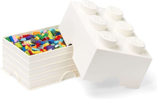 Lego - Opbergbox Brick 6 - Nylon - Wit | bol