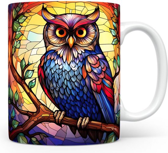 Mok met Uil Beker voor koffie of tas voor thee, cadeau voor dierenliefhebbers, moeder,... | bol