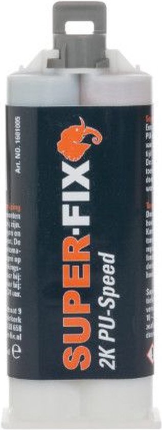 Super-Fix 2K PU Speed - zwart - tweecomponentenlijm - 50 ml | bol