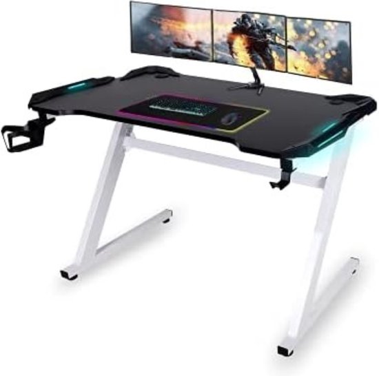 Game Bureau met Led - Gaming Bureau - Gaming Desk - ‎60 x 120 x 73 cm ...