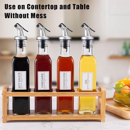 Oliefles, roestvrij stalen dispenser flessen, olijfolie/azijn/saus ...