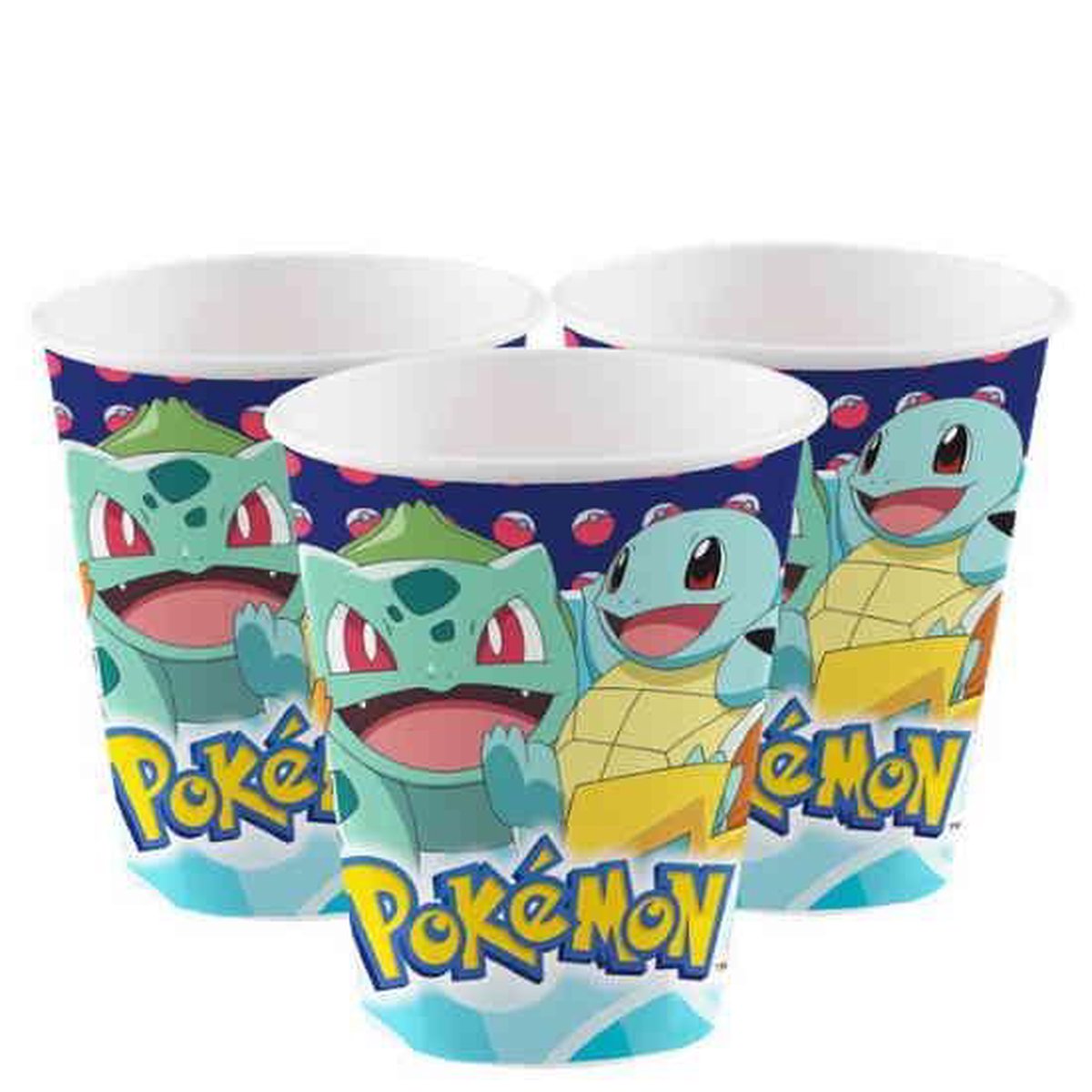 AMSCAN - 8 kartonnen Pokémon bekers - Decoratie > Bekers, glazen en ...