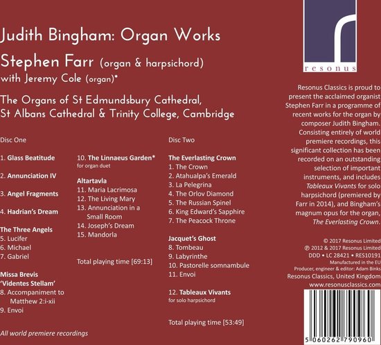 Judith Bingham: Organ Works, Stephen Farr | CD (album) | Muziek | bol.com