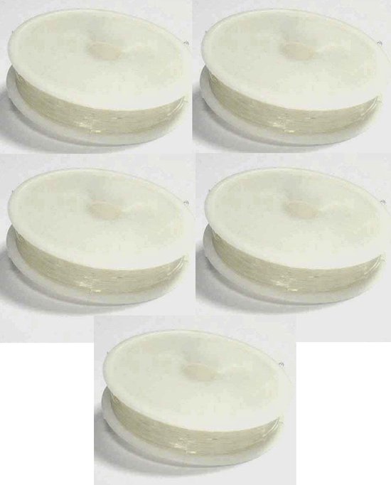 5 Rollen Crystal Stretchy Cord - Helder - 0,8mm - Totaal 40 Meter | bol.com