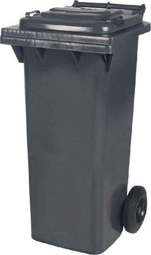 2-wiel afvalcontainer - 80 liter - grijs | bol