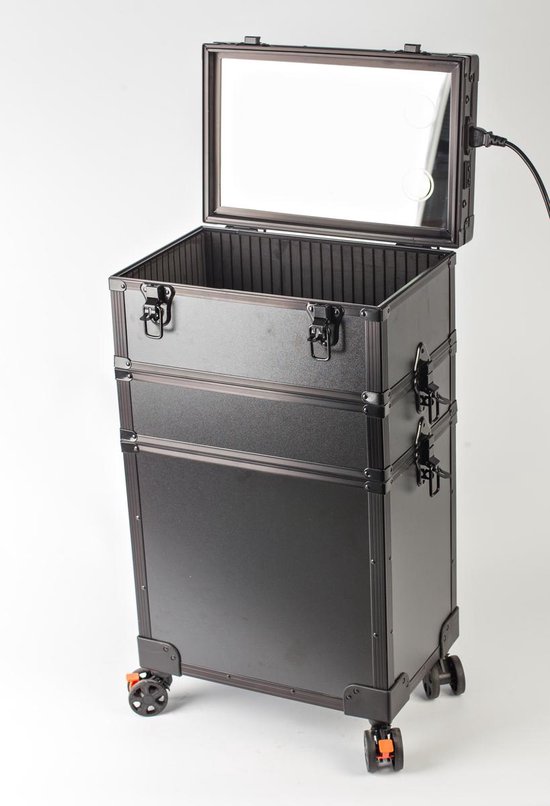 Beautycase / Beautykoffer / Trolley - Kleur Roos - Aluminium - Bekleed ...