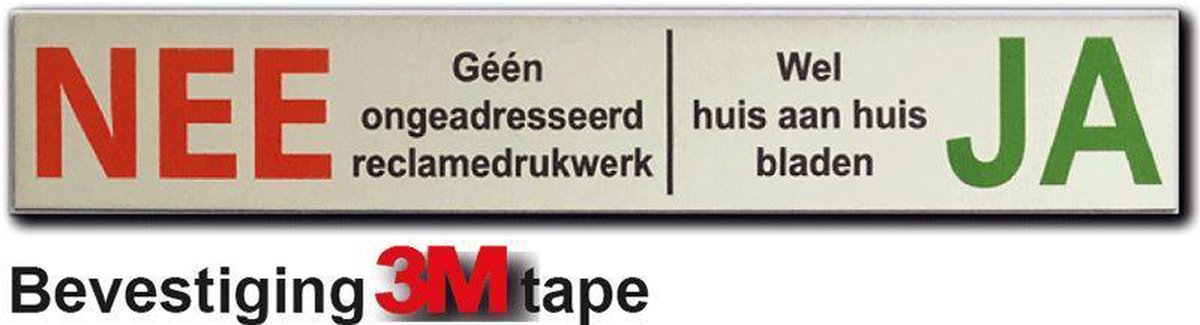 Brievenbussticker Nee Ja - Sticker Nee Ja brievenbus aluminium - LET OP ...