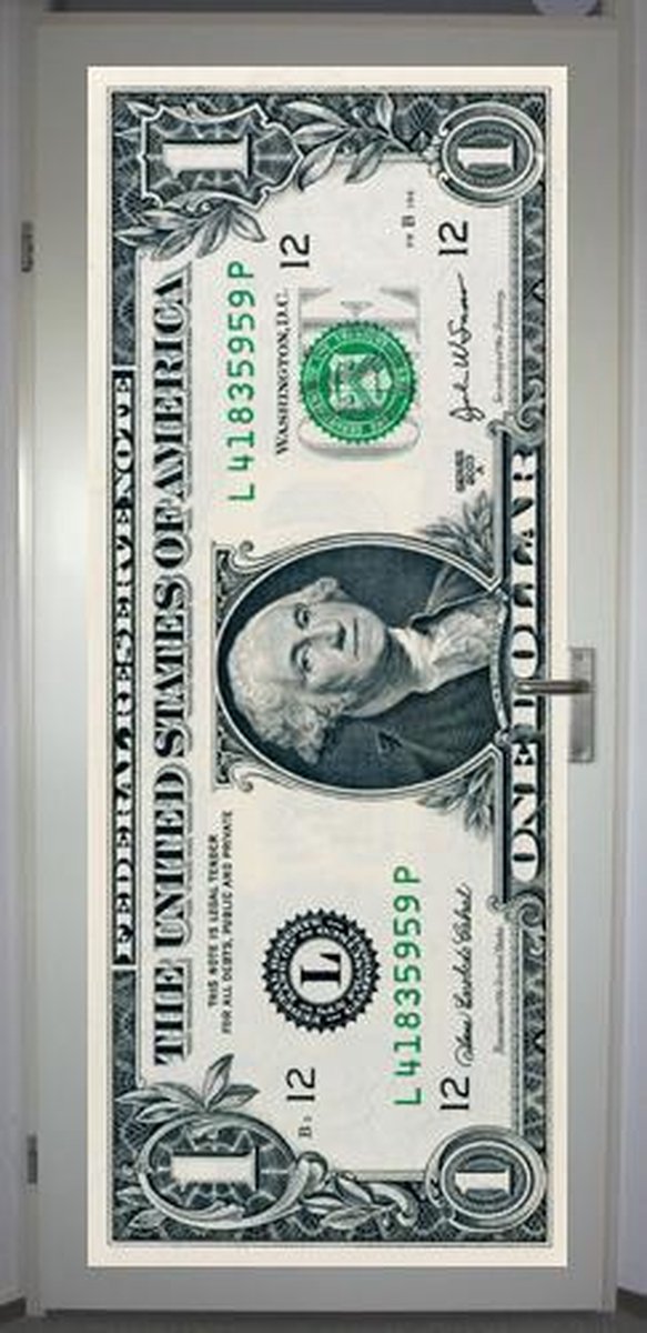 Deurposter 'One Dollar' - deursticker 75x195 cm - recto | bol