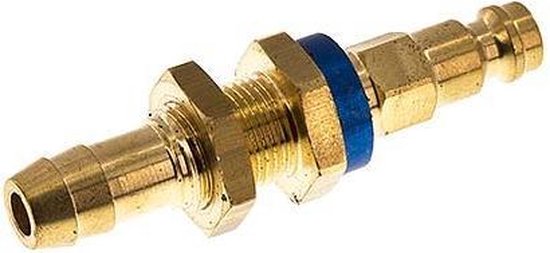 Messing DN 5 Blauw-Coded Luchtkoppeling Insteeknippel 9 mm Slangpilaar ...