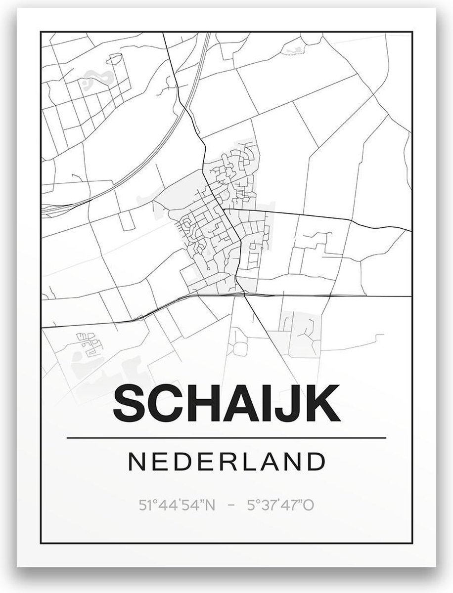 Poster/plattegrond SCHAIJK - 30x40cm | bol.com