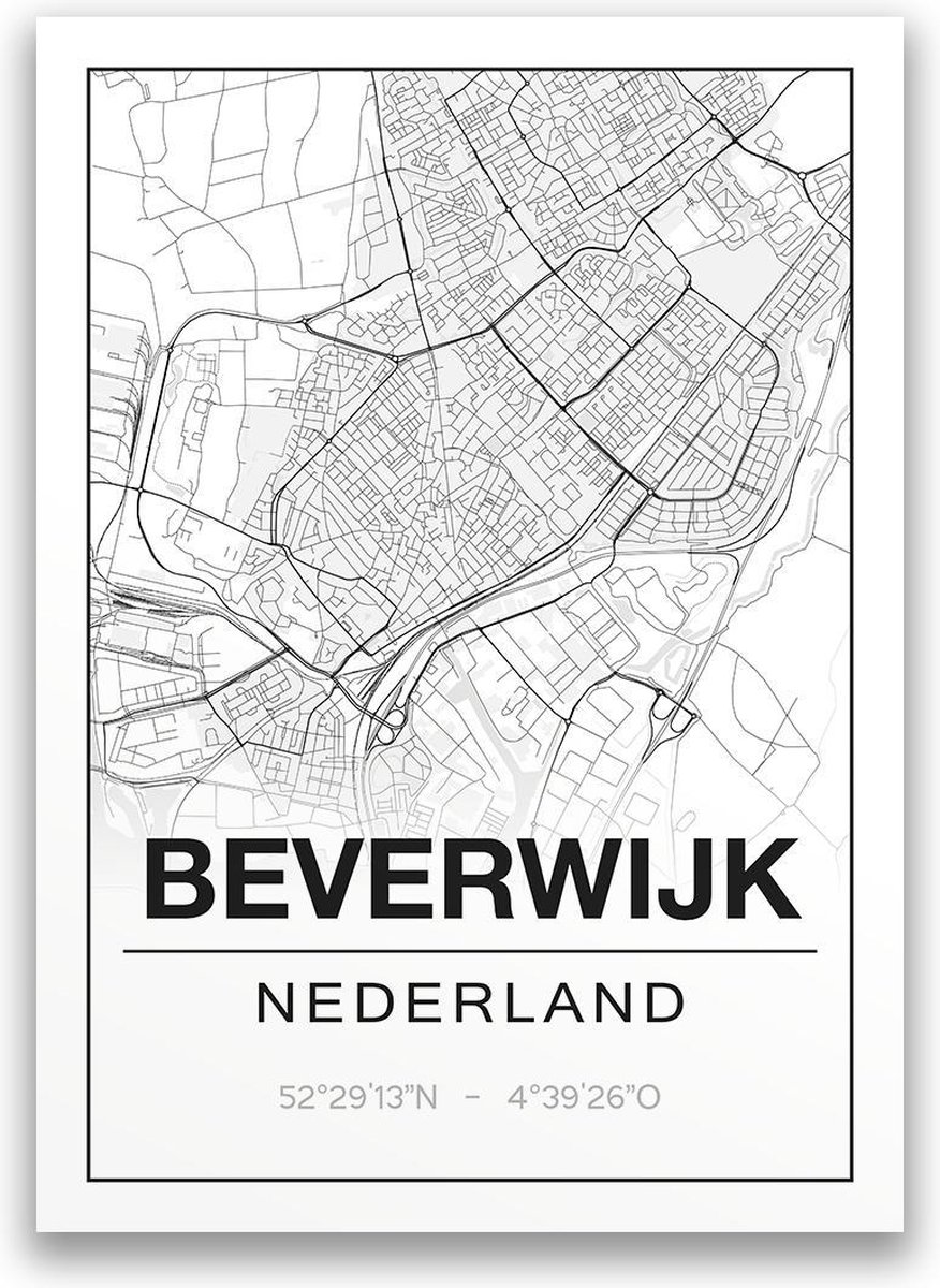 Poster/plattegrond BEVERWIJK - A4 | bol.com