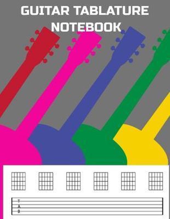 Guitar Tablature Notebook: Retro Themed 6 String Guitar Chord and ...