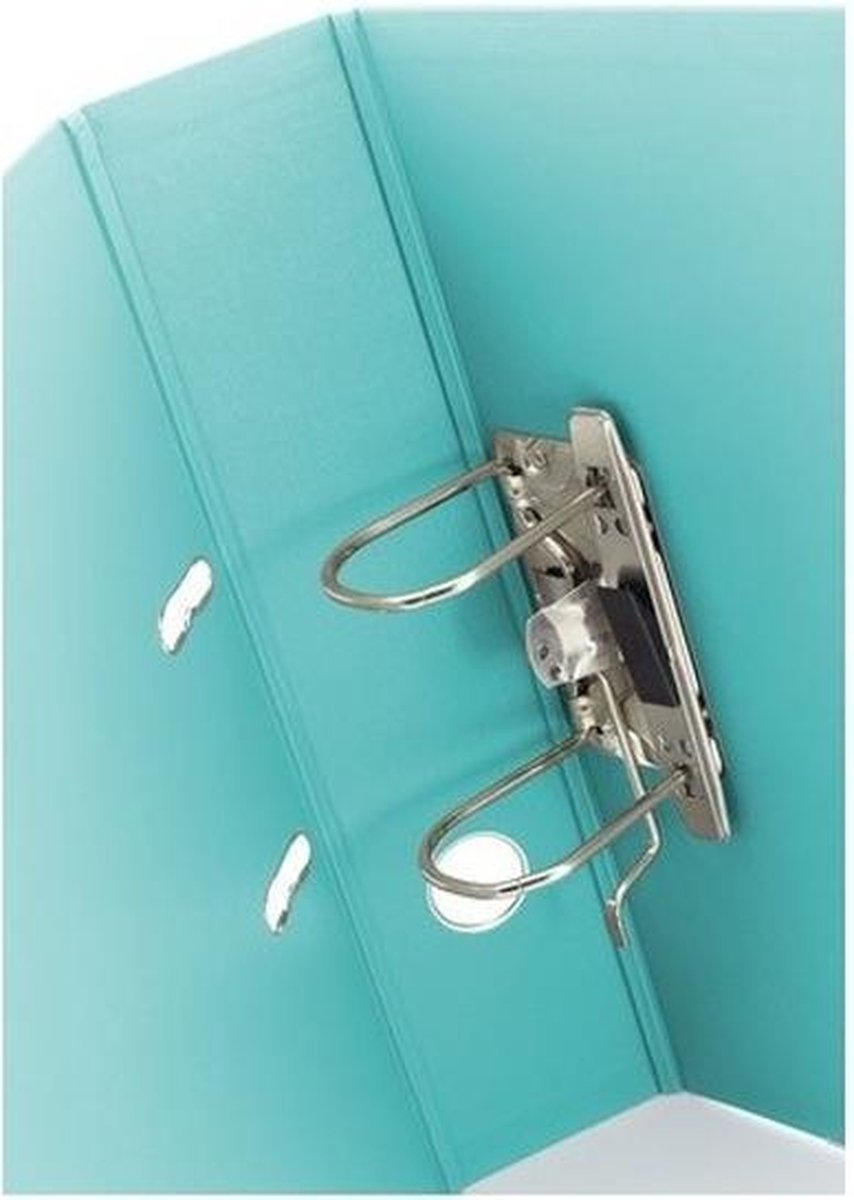 Set van 8x stuks ringband map/ordners turquoise/mintgroen 75 mm 2 gaats ...