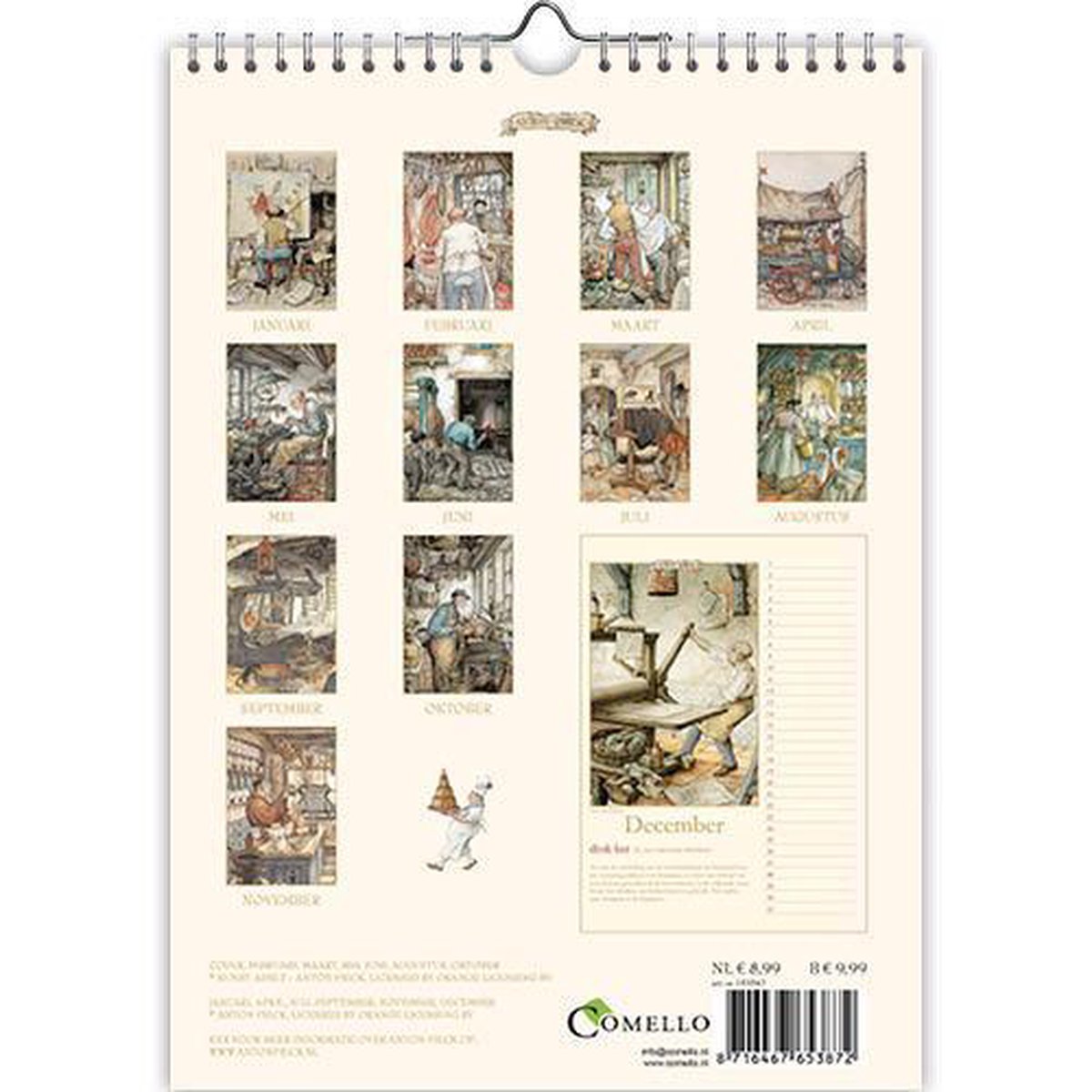 Anton Pieck Verjaardagskalender - Oude Ambachten (formaat A4) | bol.com