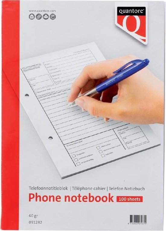 Quantore - Telefoonnotitieblok - | bol