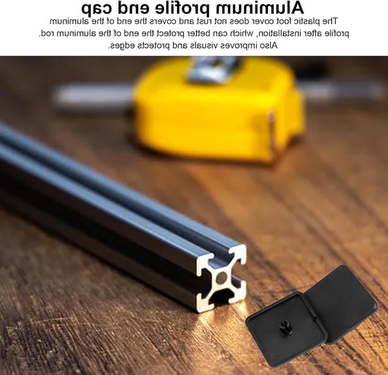 Eindkappen voor 40 x 40 Aluminium Profielen, Set van 50 ABS Dekkappen ...