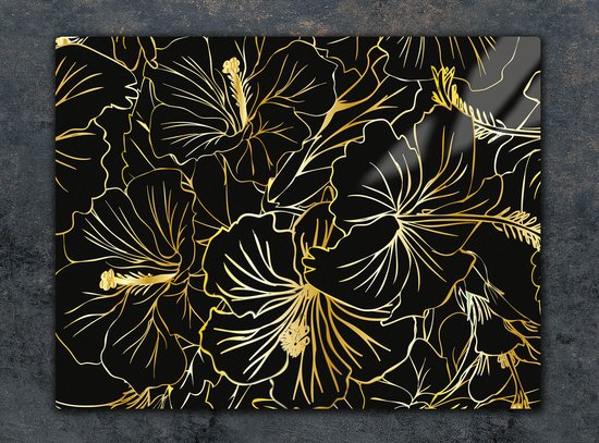 TMK ArtDeko - Snijplank - 52x40 cm - Bloemen - Glas | bol