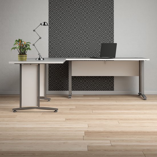 Giga Living Bureau Prima - Wit/Grijs - 230x200x75cm | bol