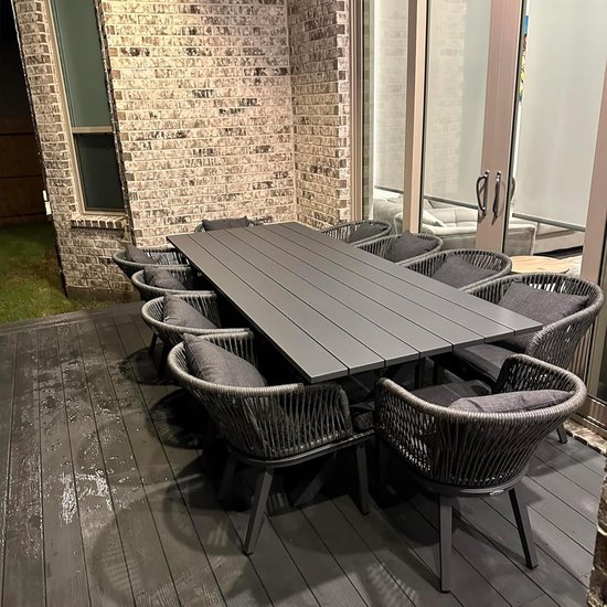 Rattan Tuinset 11-delig 250 x 154 cm – Luxe Polyrattan Tuinmeubel Set ...