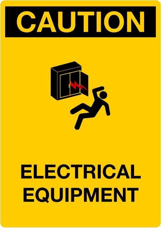 Caution sticker Electrical equipment, staand 105 x 148 mm (A6) | bol.com