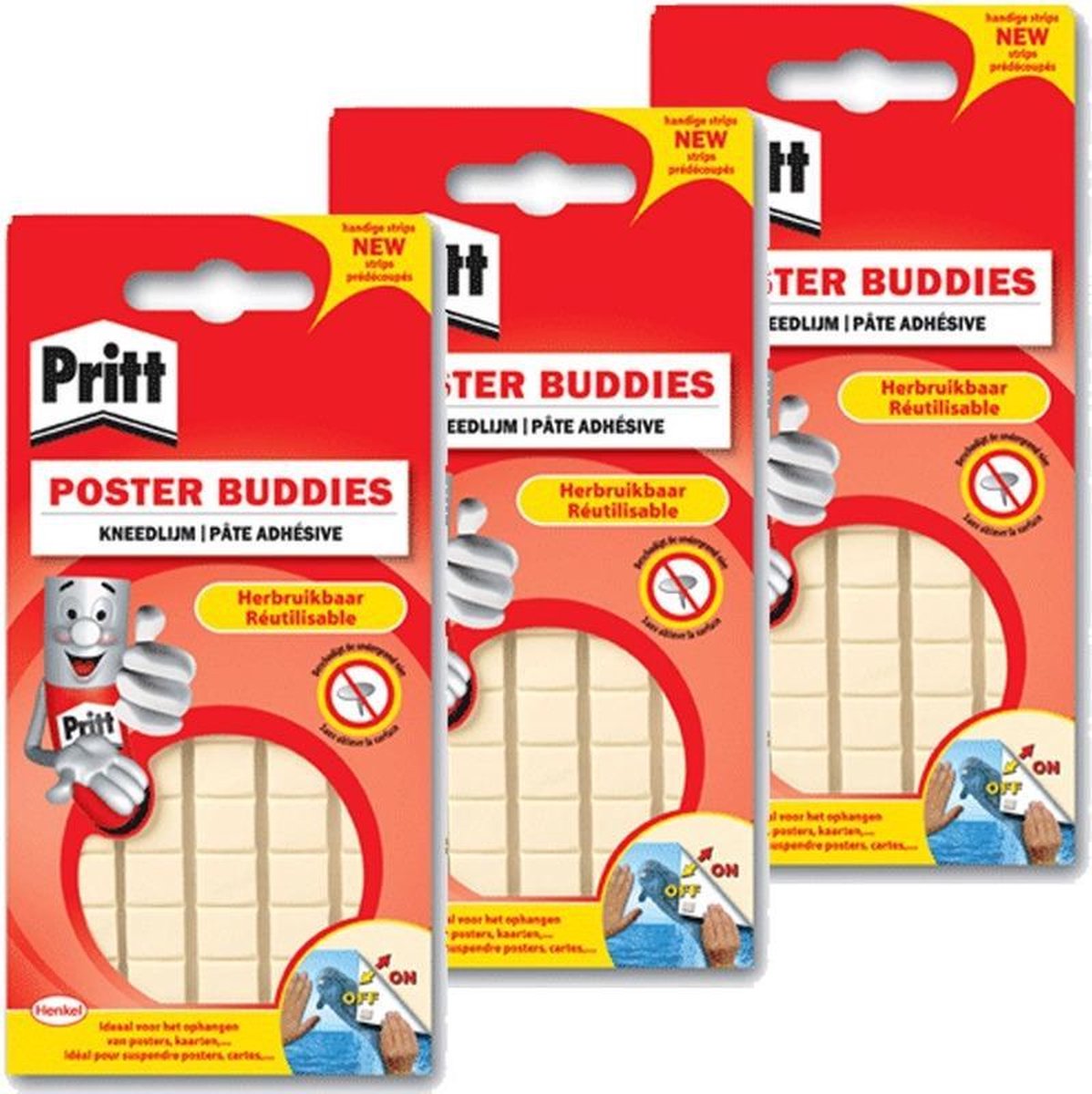 Plak gummetjes/kneed lijm 285 stuks - Bevestigings kneedlijm/plakkers | bol