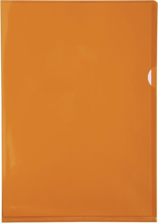 Pak van 100 L mappen - gladde PVC 13/100e - A4, Oranje | bol