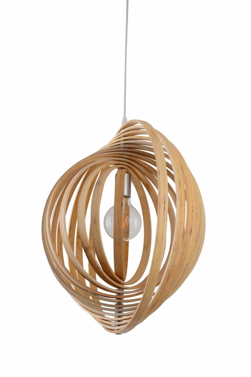 Hanglamp Hout Houtkleur 45 cm - Madera Mediterráneo | bol.com