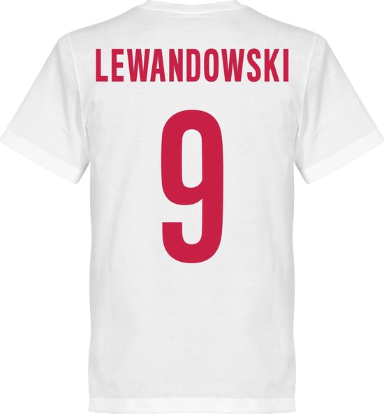 Polen Lewandowski 9 Team T-Shirt - Wit - Kinderen - 140 | bol