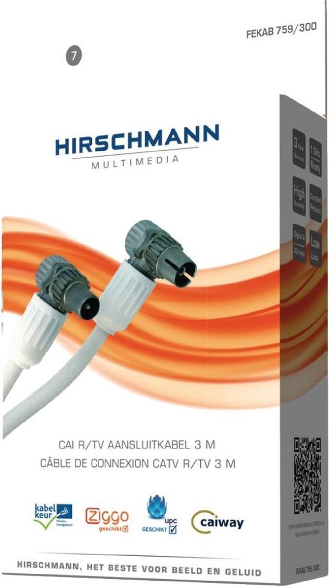 Hirschmann FEKAB - Câble coaxial - 3 mètres | bol.com