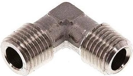 R 1/2'' Buitendraad RVS L-Fitting 90graden 150 Bar - FL2E-M-S-012R | bol
