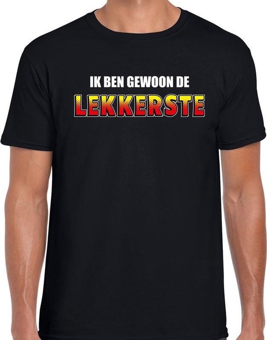 Ik ben gewoon de lekkerste fun t-shirt zwart voor heren - fout / stout ...