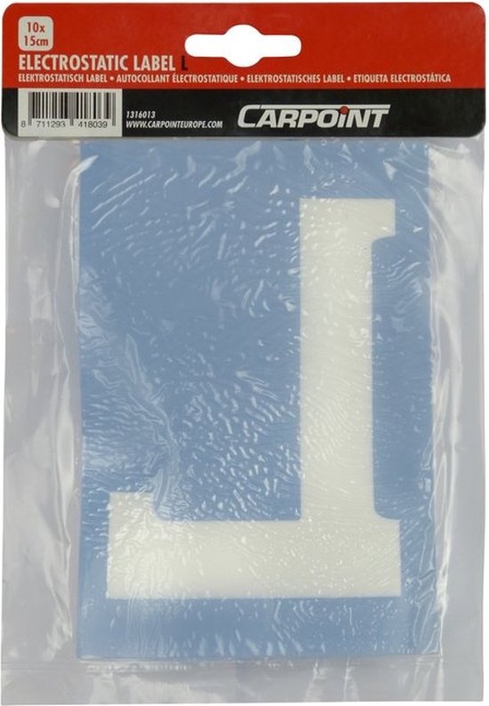 Carpoint L Sticker Lesauto Statisch Raam (10x15cm) Blauw | bol