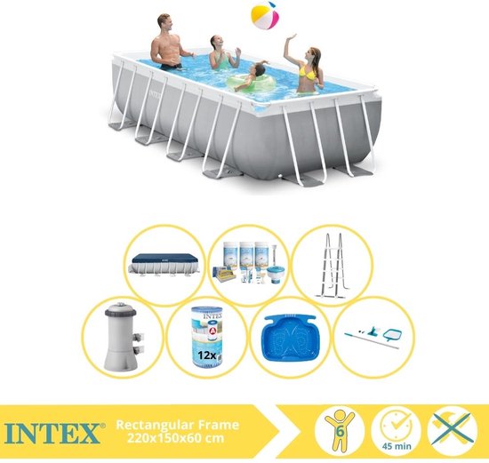 Intex Prism Frame Swimming Pool - Piscine hors sol - 400x200x100 cm - Y ...