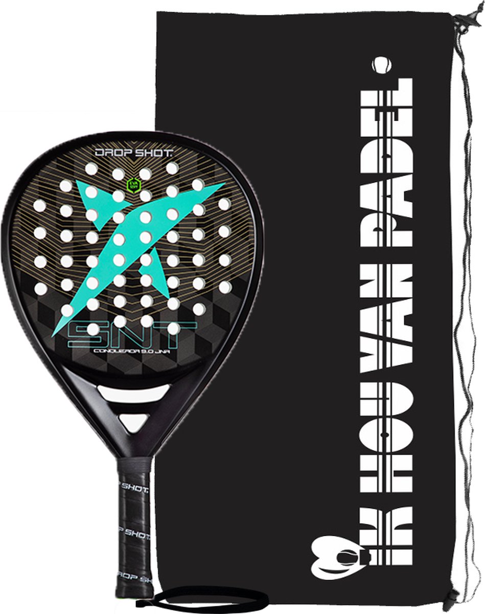 'Ik hou van padel' drawstring tas voor je padelracket - zwart / wit | bol