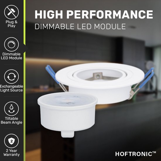 HOFTRONIC - Pittsburg LED inbouwspot - 3.8 Watt - Neutraal wit 4000K ...