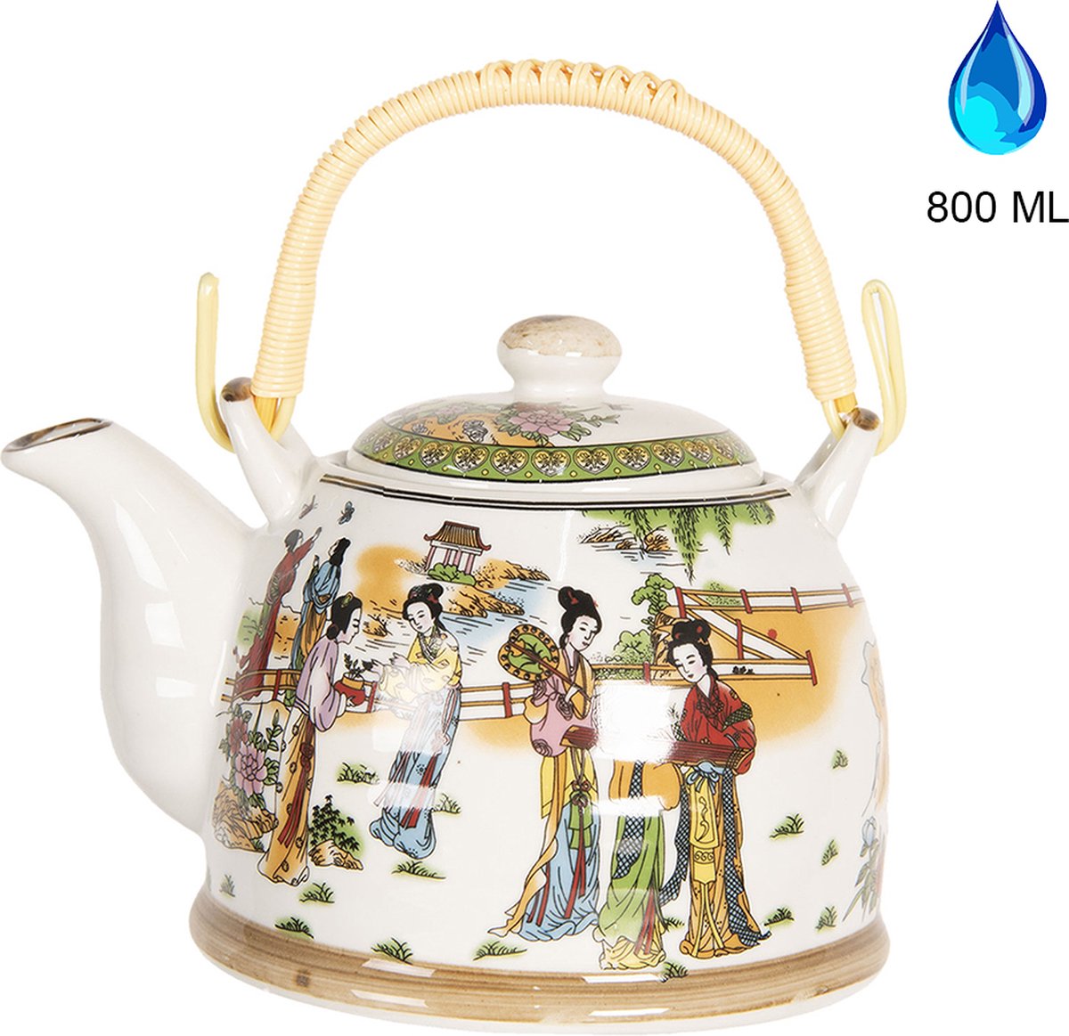 HAES DECO - Chinese Theepot - Porselein - Chinese Vrouwen - Theepot 800 ...