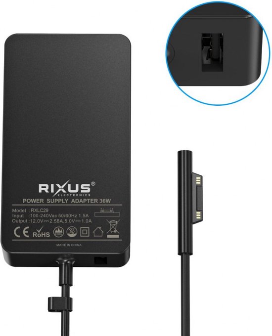 Microsoft Surface Charger Rixus 36Watt- Oplader-Microsoft-Laptop lader ...