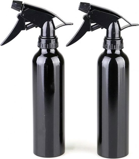Lege Aluminium Tattoo/PMU Spray Fles met Spuit 250ml Zwart/Zilver ...