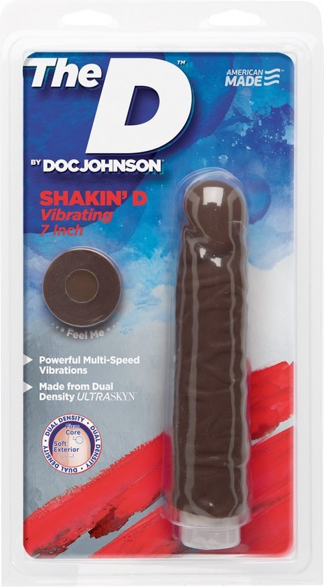 Doc Johnson The Shakin D Vibr 18cm Inch Brown Docjohnson 1531